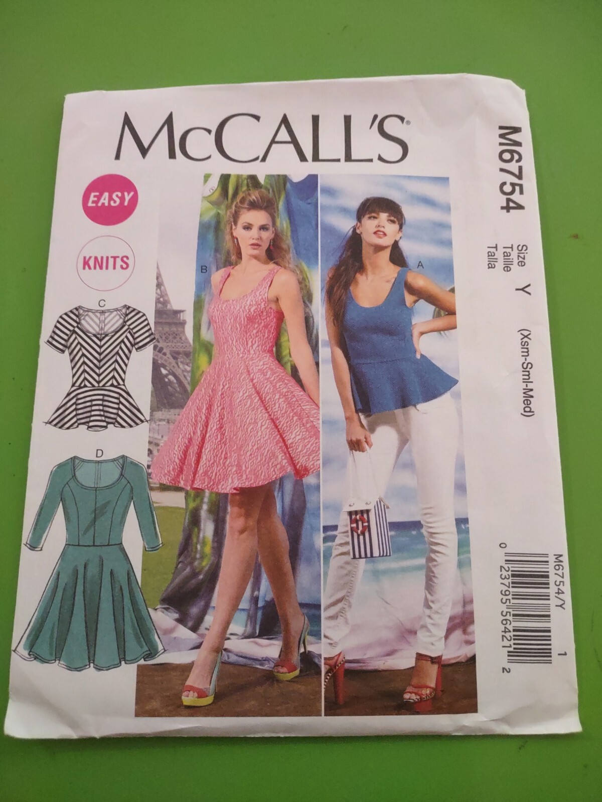 McCall's M6754 MISSES WOMEN FLARED TOPS DRESSES SEWING PATTERN SIZE Xsm ...
