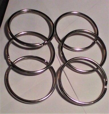 6 LARGE JUMBO 2 INCH KEY RINGS, GARAGE, HOME, CAR LOTS, CRAFTS ...