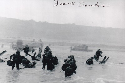 Frank Sanders Signed Autographed 4x6 Photo WWII 1st Wave D-Day Omaha ...