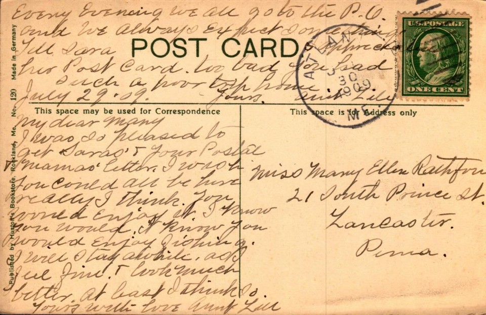 FREDONIA RESERVOIR-BETWEEN FREDONIA &LILY DALE N.Y. -HAND COLORED ...