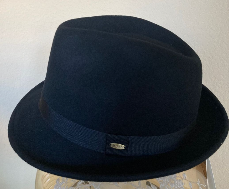 SCALA CLASSICO * MEN BLACK WOOL FEDORA HAT * XL * CRUSHABLE 4 SEASONS ...