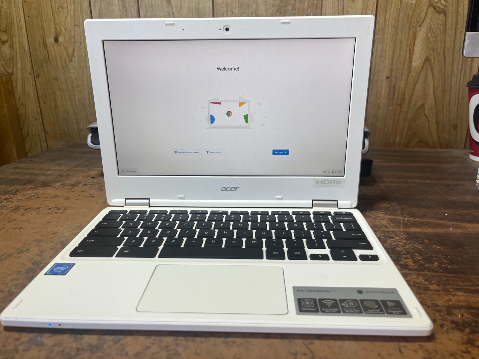 Acer CB3-132-C4VV Chromebook 11.6" HD N3060 @ 1.6 GHz 4GB RAM 16GB SSD ...