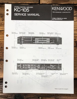 Kenwood KC-105 Preamp / Preamplifier Service Manual *Original* | eBay