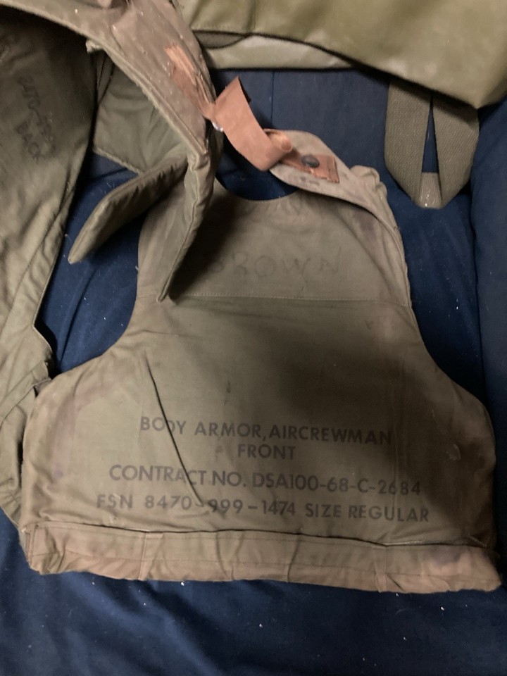 Vietnam War US Issue Aircrew Man Chicken Plate Body Armour Vest 1968 ...