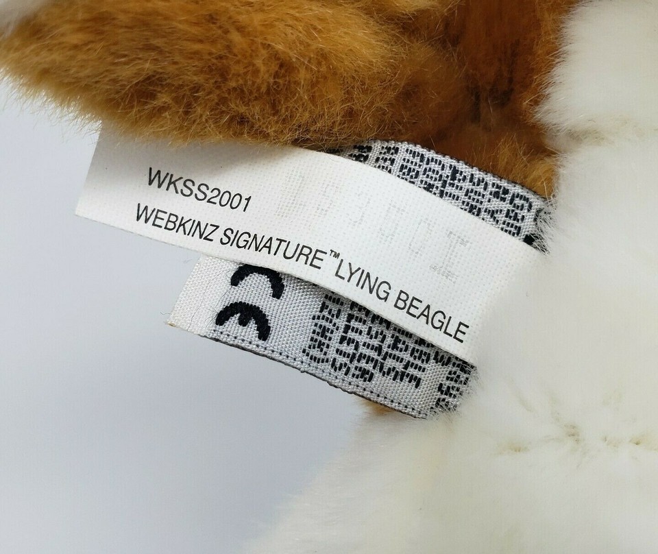GANZ WEBKINZ SIGNATURE LYING BEAGLE PUPPY DOG STUFFED ANIMAL PLUSH TOY ...