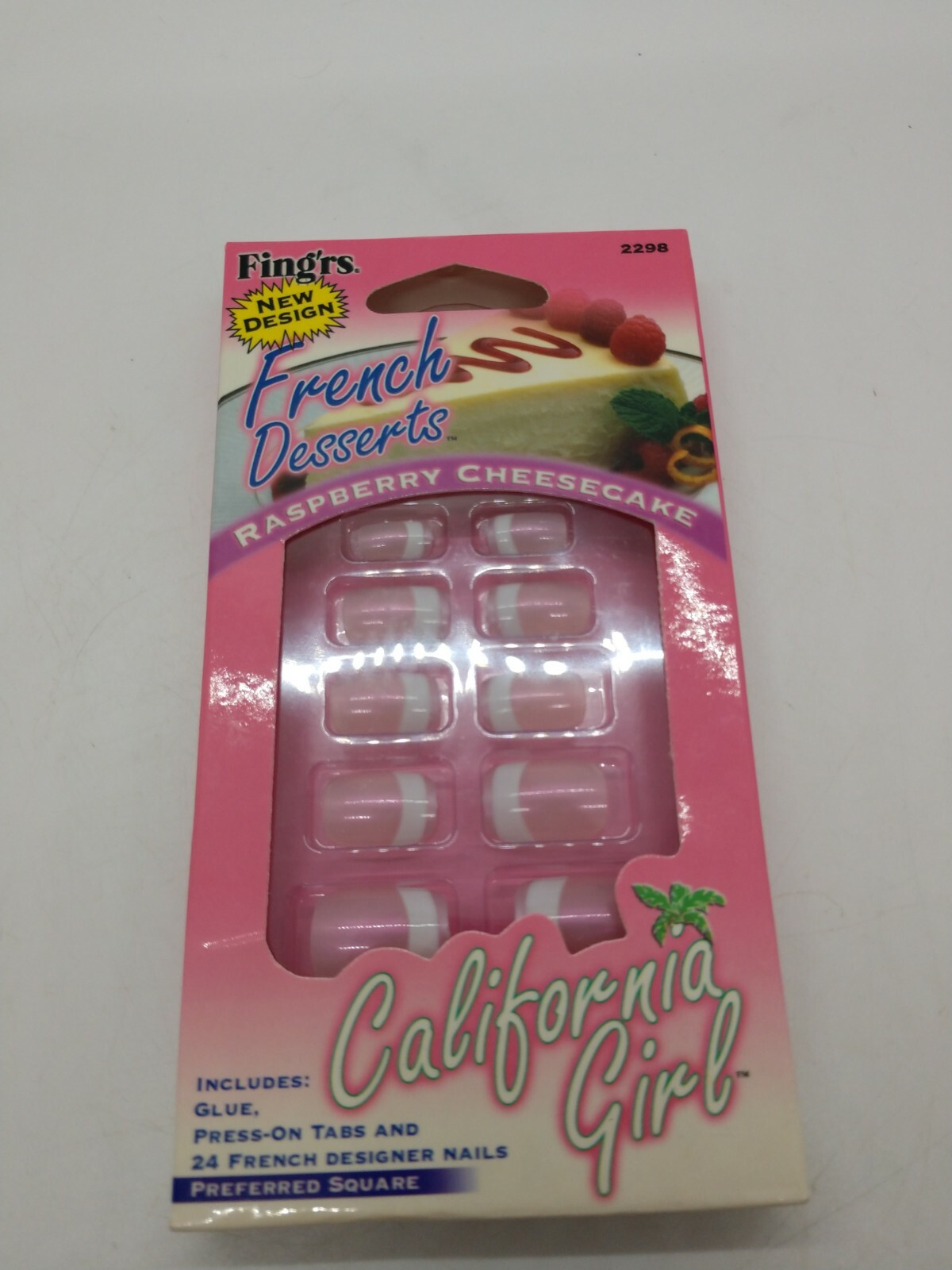 Fing'rs French Manicure Nails! Raspberry Cheesecake- #2298 | eBay