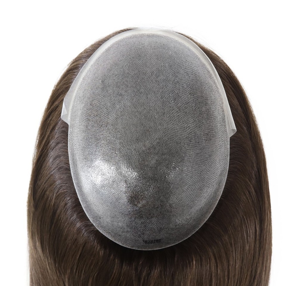 Topper for Women Poly Skin Wigs Top Pieces Human Remy Hair System 18 ...