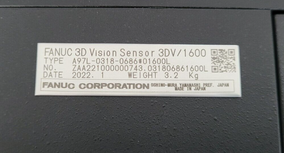 FANUC VISION SENSOR 3DV/1600 WITH LED (A97L-0318-0686#01600L / A05B ...