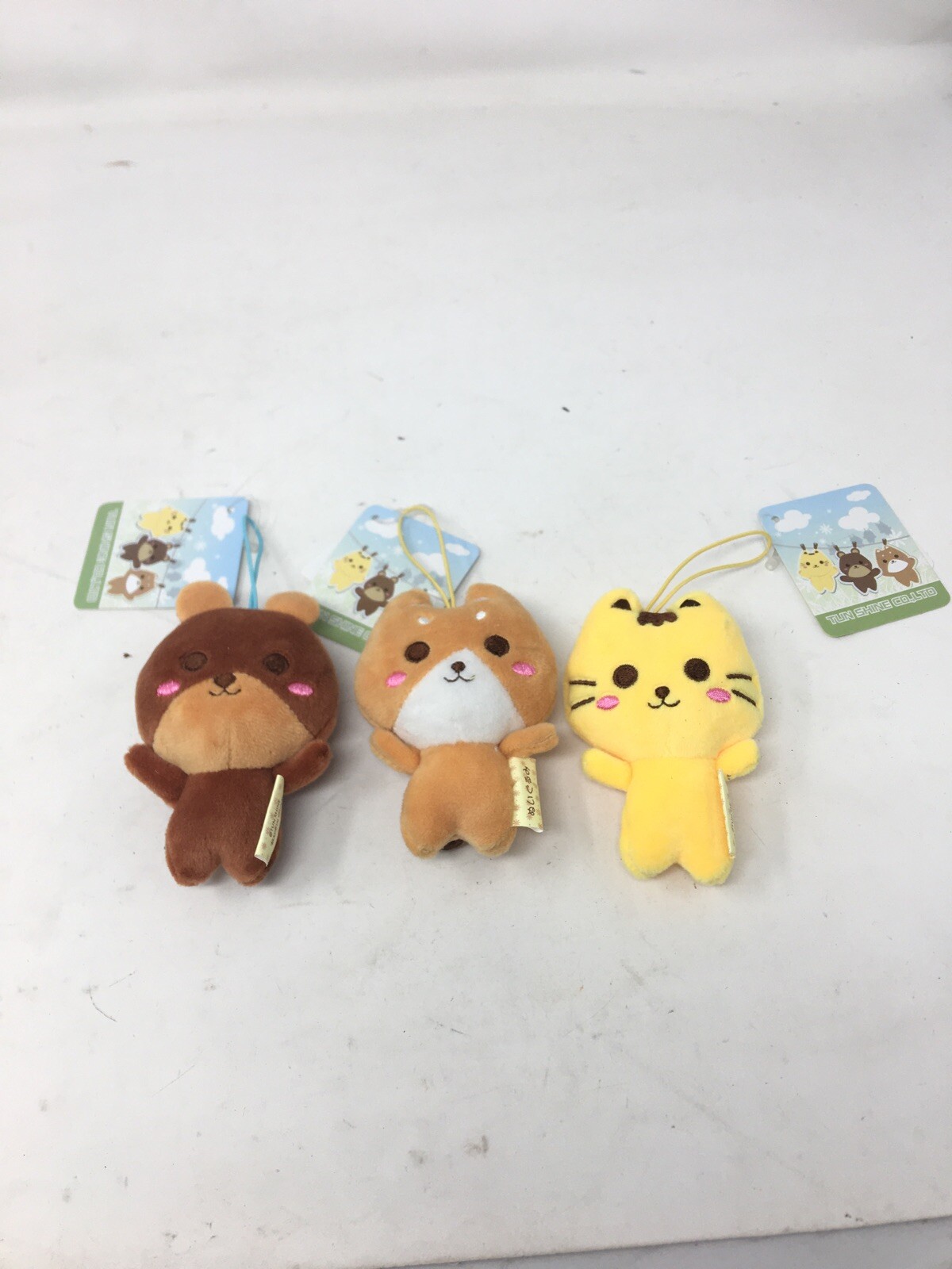 Tun Shine Co Kawaii 4” Mini Plushy Keychains Set Of 3 - Bear, Fox ...