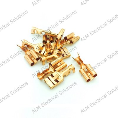 9.5mm Brass Female Spade Lucar Connectors x 10 - Non-Insulated ...