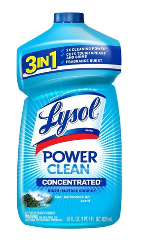 Lysol Power Clean Multi-Surface Cleaner, 2x Concentrated Pour 28 Fl Oz ...