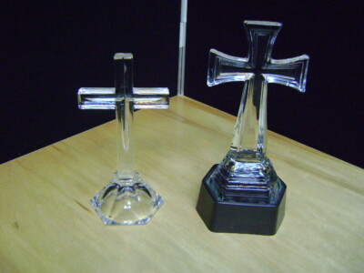 Clear cross Lot of two Crystal Clear Glass crosses | eBay