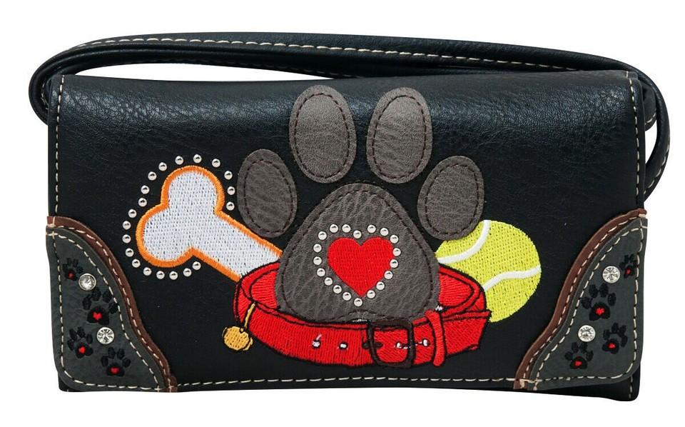 Dog Paw Print Handbag Crossbody Purse Wallet Shoulder Bag Western Style ...