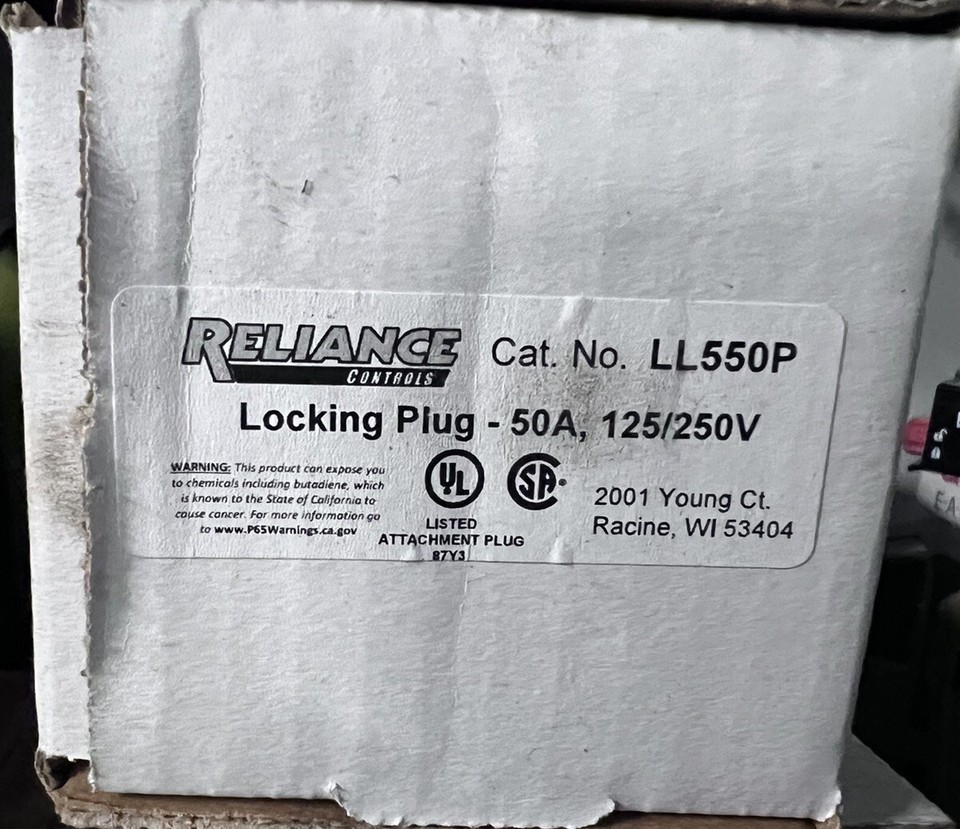 Reliance Controls Corporation LL550P 50-Amp CS6365 Generator Power Cord ...