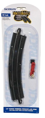 HO Scale Bachmann 44402 18" Radius Terminal Steel E-Z Track | eBay