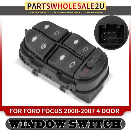 Black Front Driver Side Power Window Switch for Ford Focus 2000 2001 ...