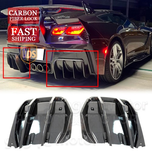 For Corvette C7 Z06 2014-2019 STG 3 Carbon Fiber Add-On Rear Bumper ...