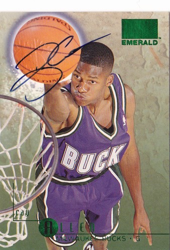 1996-97 Skybox Premium RAY ALLEN Auto Signature Emerald RC Rookie Card ...