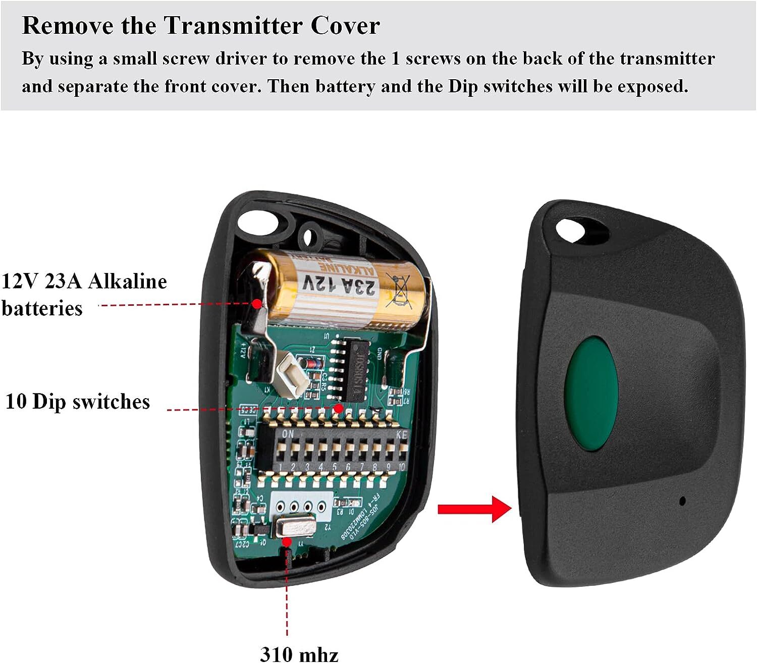 2-4Pack 10 Dip For Stanley 310MHz Garage Door Opener Remote Control ...