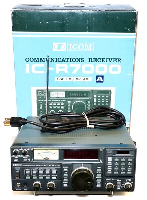 ICOM IC-R7000 VHF UHF RECEIVER 25-1000 + 1025 - 2000 MHZ IN BOX - WORKS ...