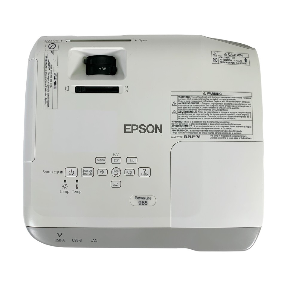 Refurbished Epson PowerLite 965 3LCD Projector 3500 ANSI Crestron HDMI ...