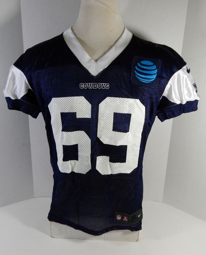 2017 Dallas Cowboys Jordan Carrell #69 Game Issued Navy Practice jersey ...