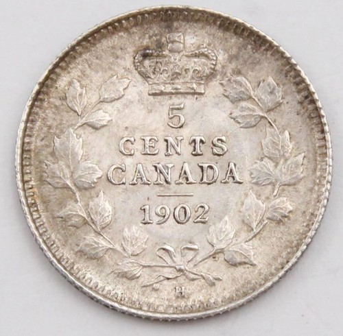 1902 SH Canada 5 cents silver coin EF+ | eBay