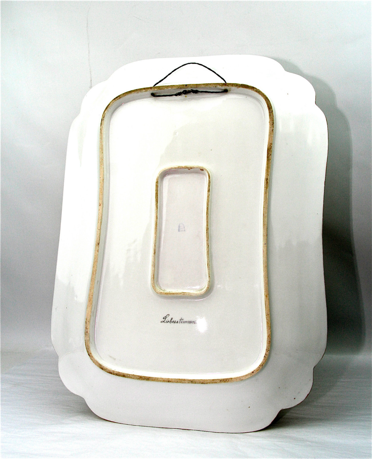 OLD VIENNA AUSTRIA PORCELAIN CABINET WALL PLAQUE TRAY BEEHIVE MARK ...