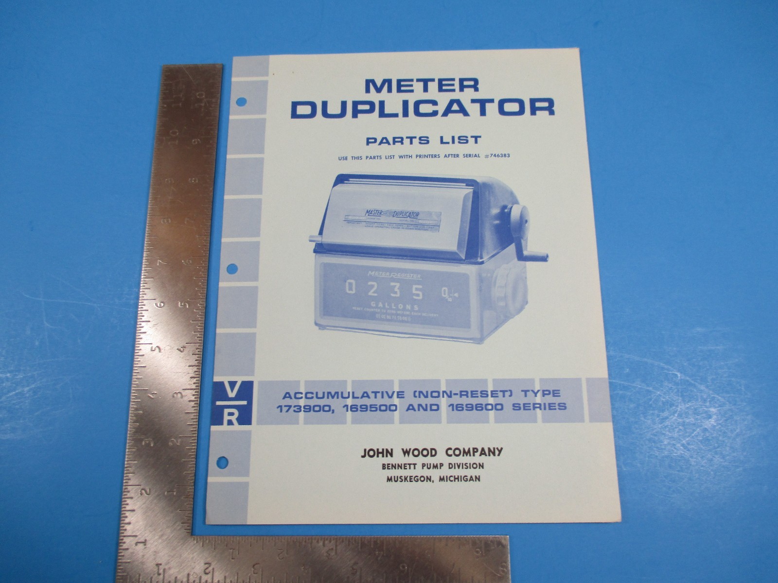 Vintage Meter Duplicator Parts List Accumulative 173900, 169500 and ...