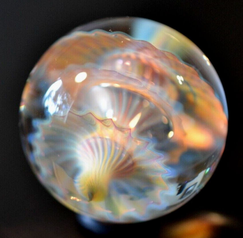RYAN WHITMORE GLASS MARBLE/1.552"-TRANSPARENT TIERED BEAUTY-PINK,IVORY ...