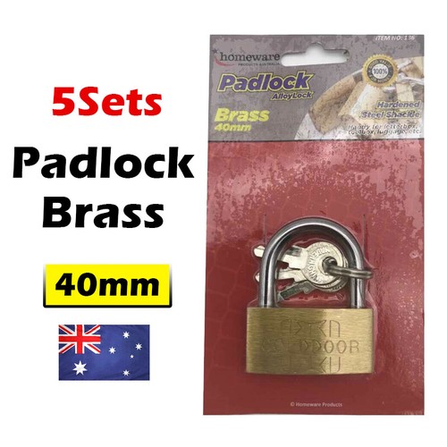 5x NEW 40mm Brass Padlock Long Shackle Anti-theft Lock Cut Resistance ...