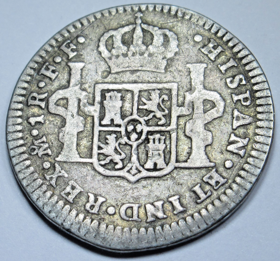 1782 Spanish Mexico 1 Reales Mount Removed Genuine 1700's Pirate ...
