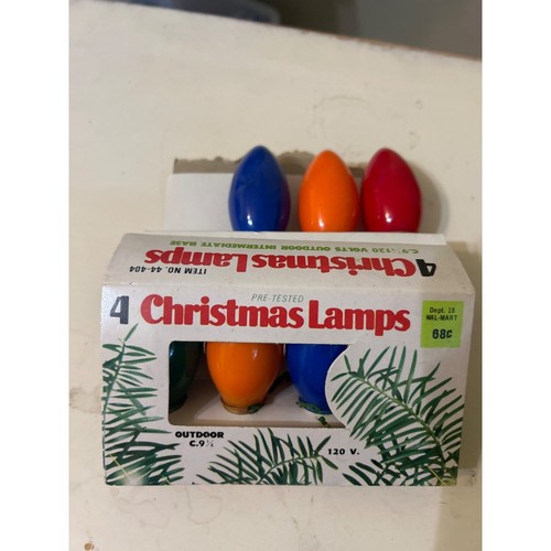 7 lights total 4 Pack C-9 1/4 Outdoor Christmas Lamps 120V Pre-Tested ...