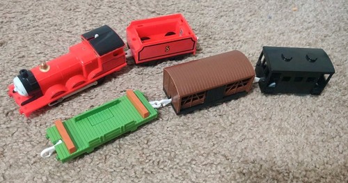 Tomy Plarail James painted face with trucks motorized train TrackMaster ...