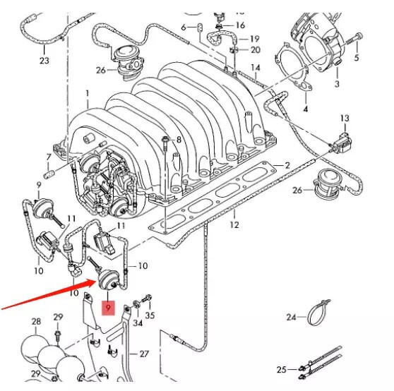 077198327A Intake Manifold Actuator Repair Kit For A6 A8 Quattro ...