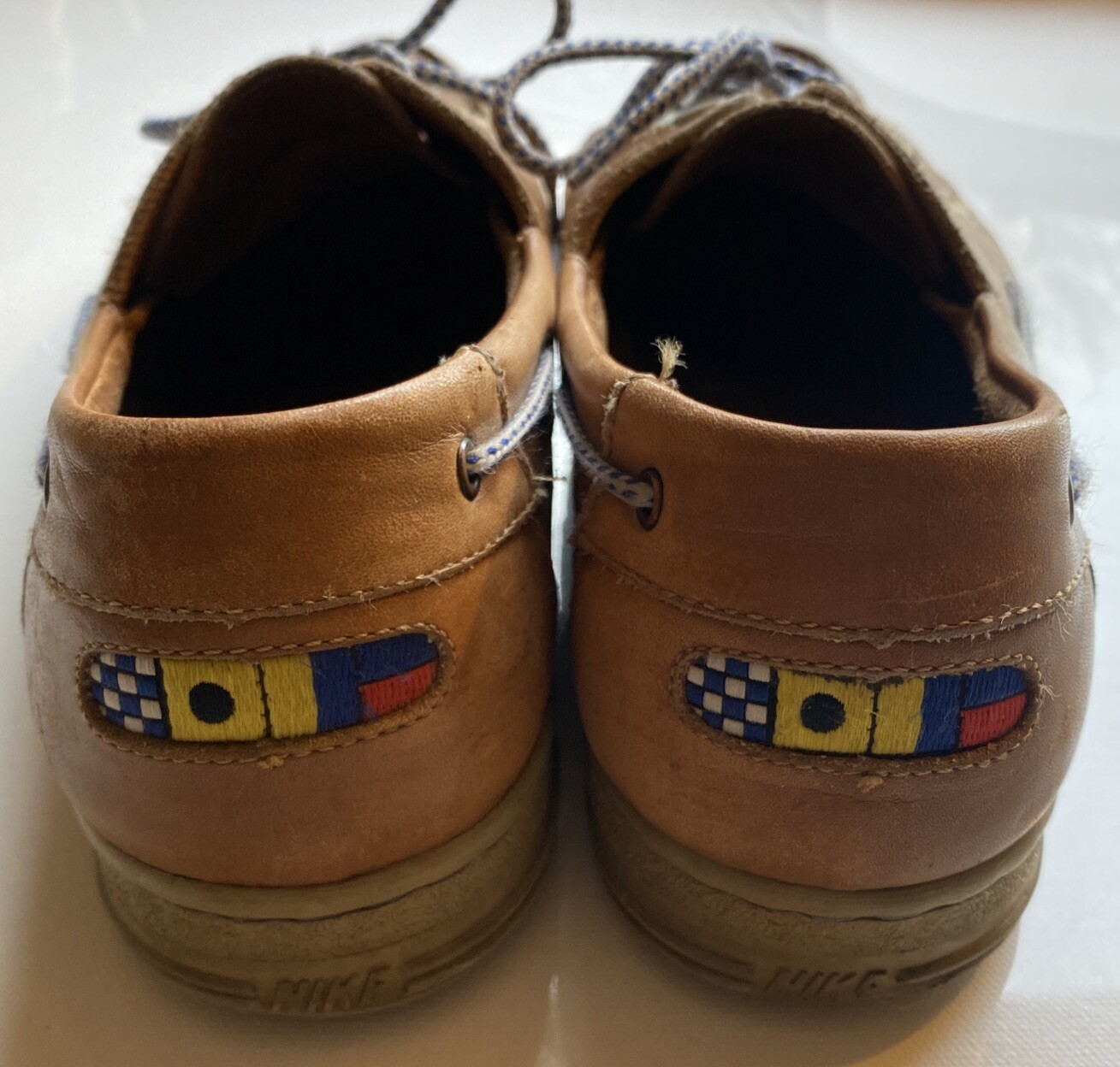 nike vintage brown leather boat shoes women’s 7 - Gem