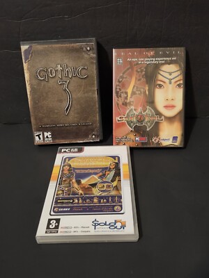 PC COMPUTER CD ROM GAME LOT GOTHIC 3, SEAL OF EVIL, PHAROAH GOLD ALL W ...