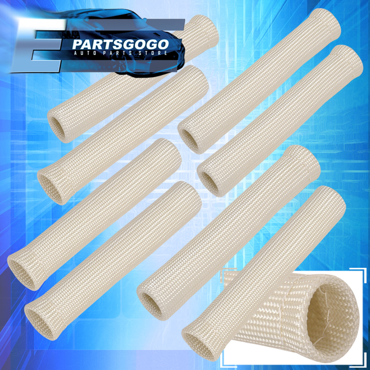 Universal 8Pcs Heat Shield Wrap Slip On Spark Plug Wire Insulator Road ...