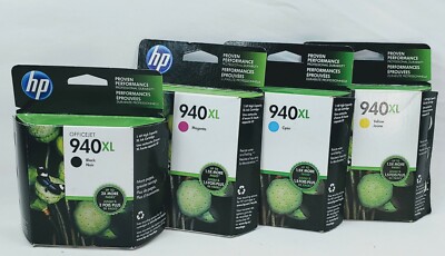 4 x Genuine HP 940XL Ink Cartridges C4906AN C4909AN C4908AN C4907AN Exp ...