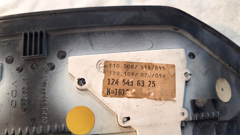 1992 MERCEDES BENZ 300D W124 DIESEL INSTRUMENT CLUSTER SPEEDOMETER 124 ...