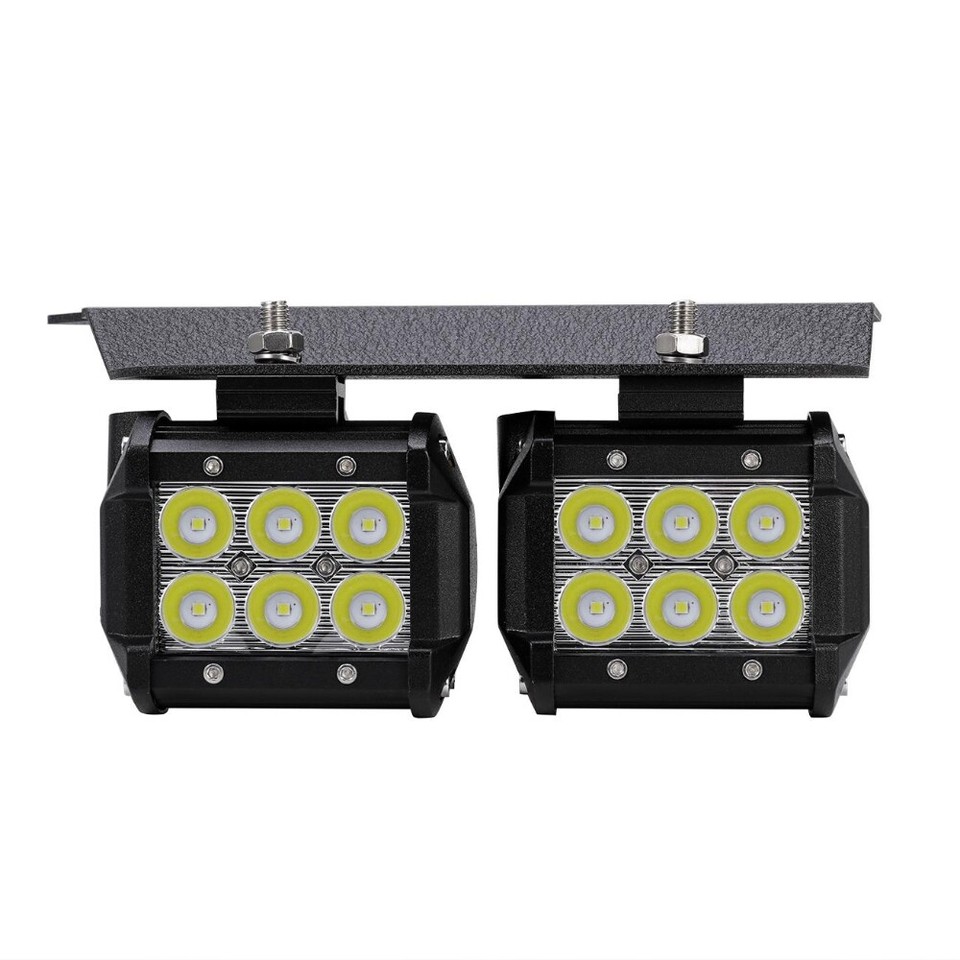 52" LED Light Bar +2x 4''Pods +Mount Brackets Combo Offroad for Jeep ...