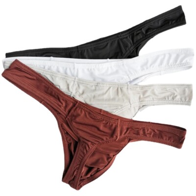 4pcs Mens Briefs Underwear Bikini Thong Jocks Tanga Underpants T-back ...