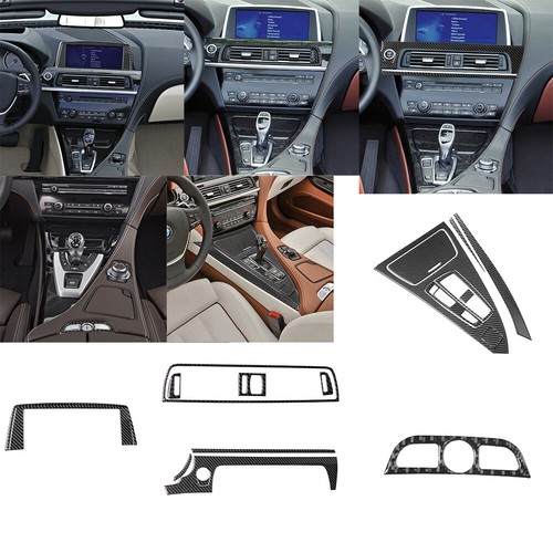 20Pcs Carbon Fiber Central Console Set Cover Trim For BMW 6Series F12 ...