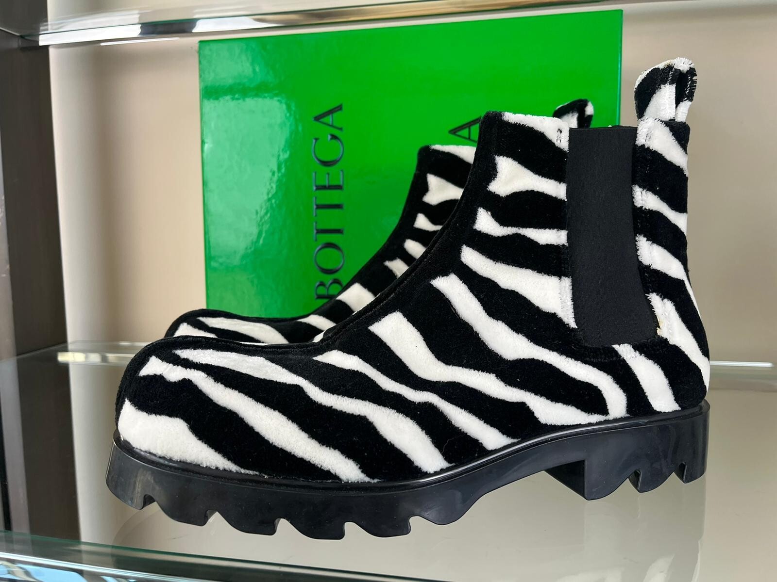 Bottega Veneta , Pony Hair Zebra Boots in Black & White , BNIB 44 | eBay