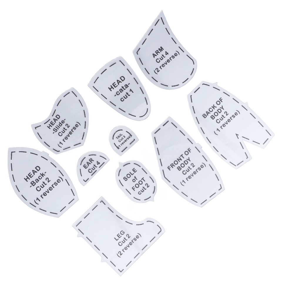 10 PCS Memory Bear Template Ruler Set Memory Bear Sewing Patterns ...