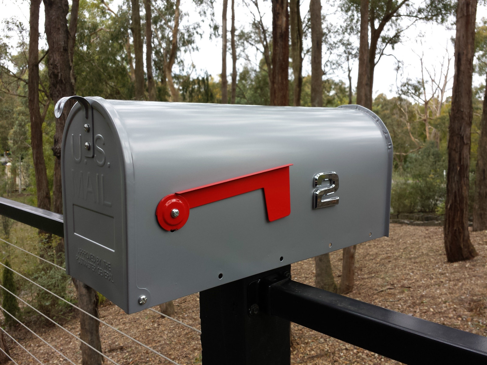 US style LETTERBOX MAIL BOX MAILBOX INDICATOR SILVER with ONE NUMBER ...