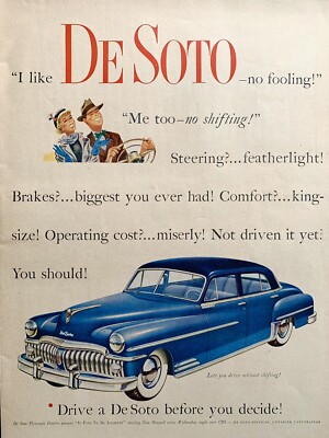 1950 DESOTO VINTAGE PRINT AD | eBay
