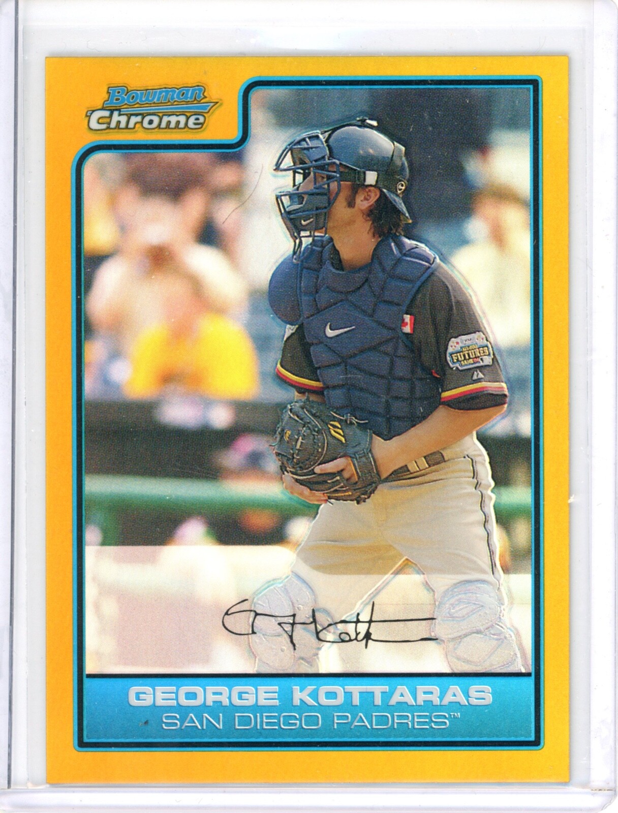2006 Bowman Draft Chrome George Kottaras Futures Game Gold Refractor 38 ...