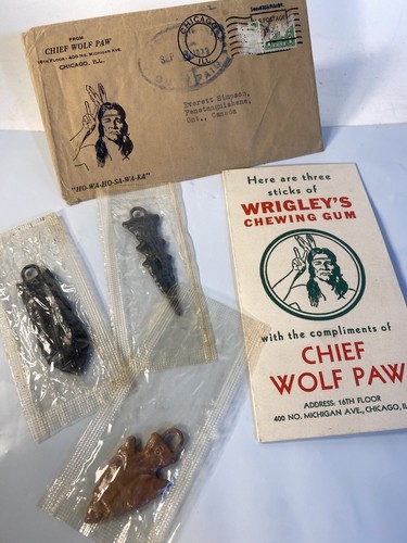 Wrigley’s 1932 Promo Mail Gum Sample Package & 3 Pendant Arrowheads ...