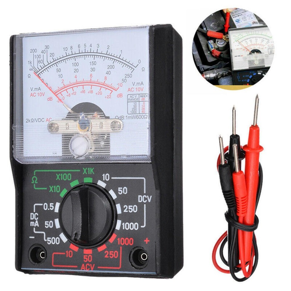 Analogue Multimeter AC DC Volts Ohm Electrical Circuit Multi Tester ...